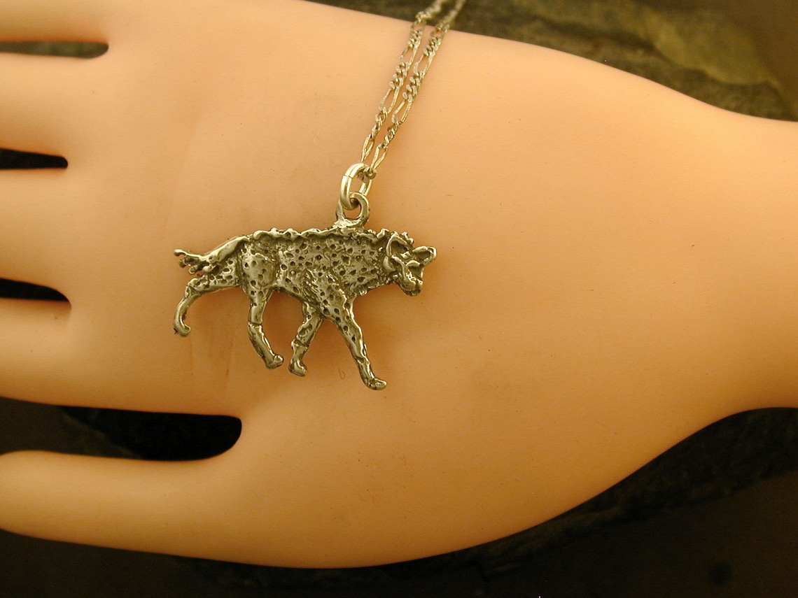 Sterling Silver Hyena Pendant on a Sterling Silver Chain - Etsy