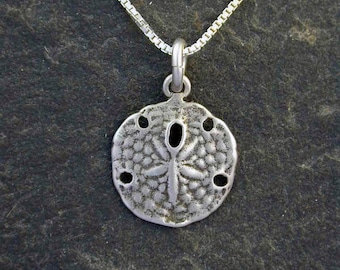 Sterling Silver Sand Dollar Pendant on a Sterling Silver Chain | Etsy