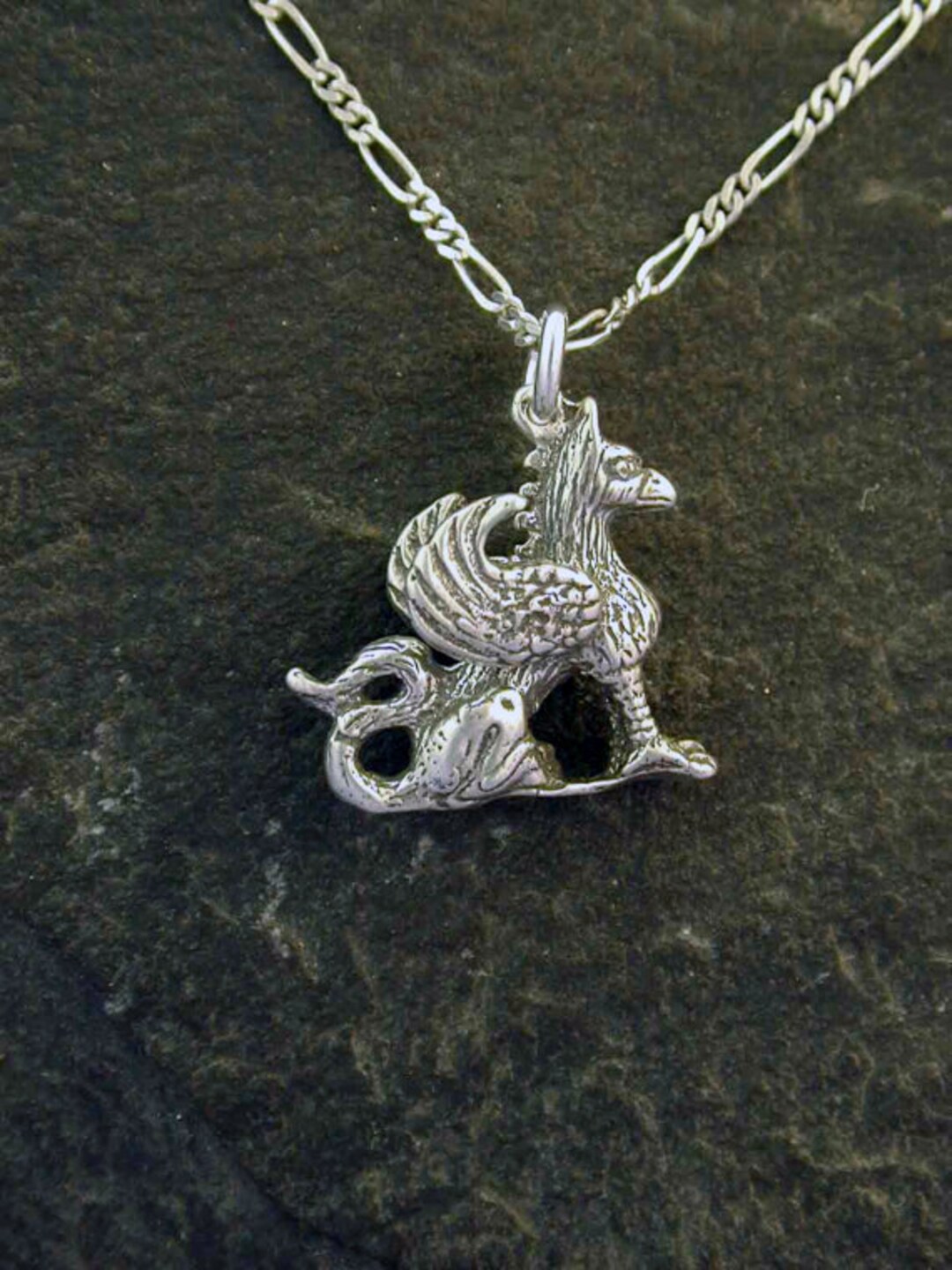 Sterling Silver Griffin Pendant on a Sterling Silver Chain. - Etsy