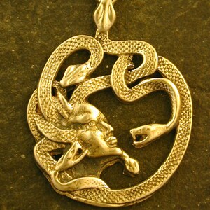 14K Gold Medusa Pendant on a 14K Gold Chain - Etsy