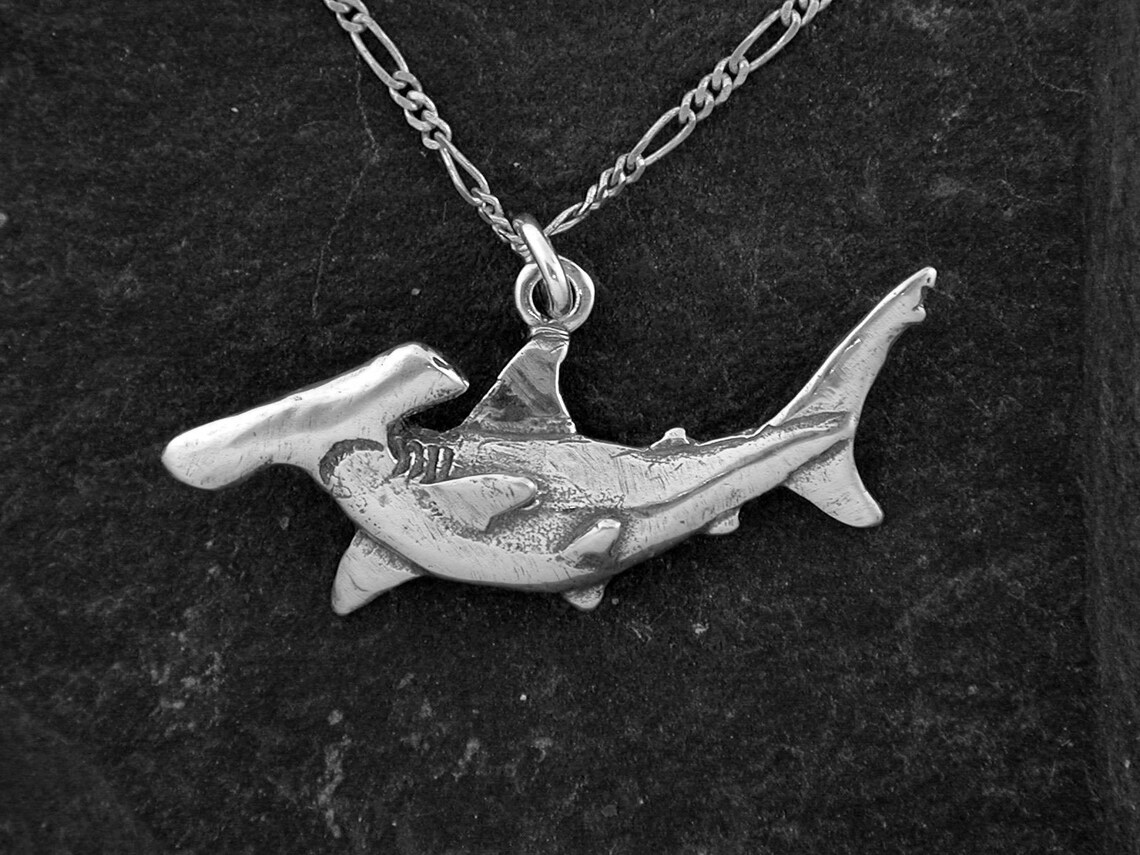 Sterling Silver Hammerhead Shark Pendant on a Sterling Silver | Etsy