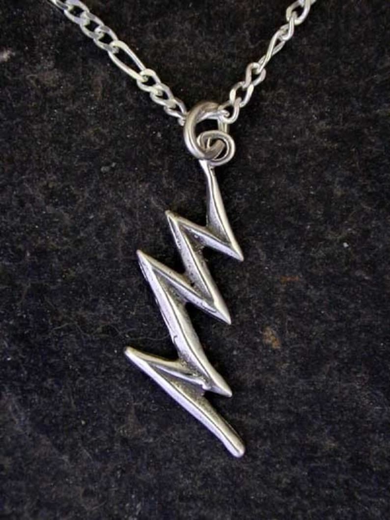 Sterling Silver Lightning Bolt Pendant on a Sterling Silver Chain - Etsy