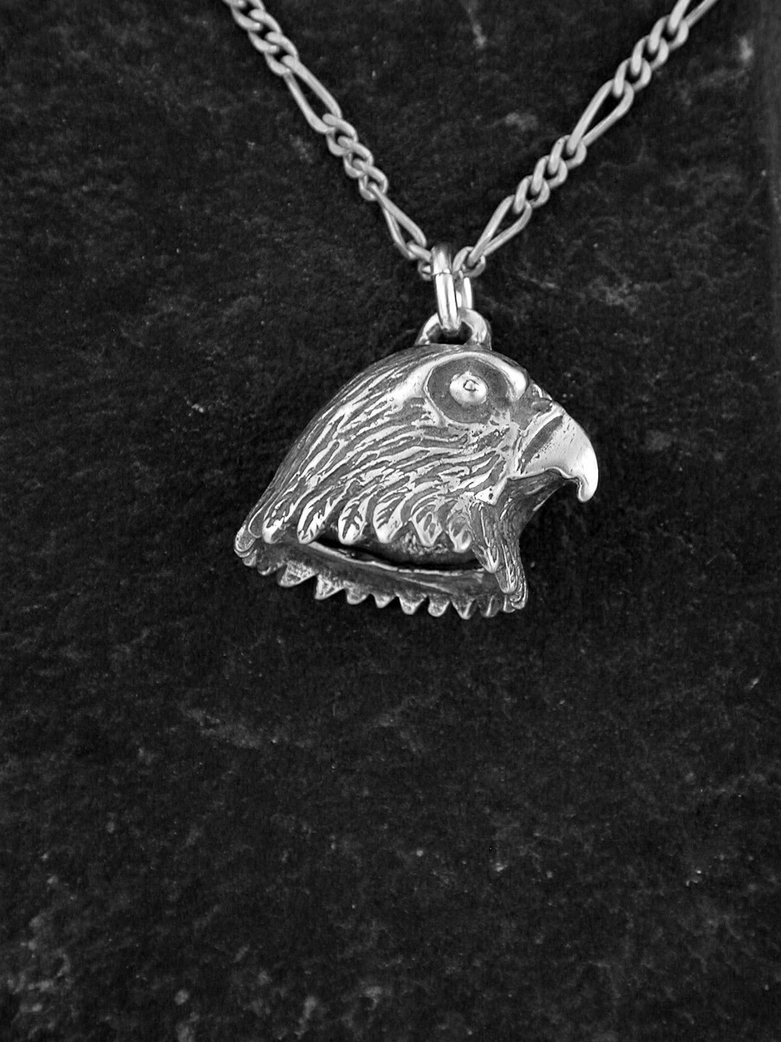 Sterling Silver Falcon Head Pendant on a Sterling Silver Chain - Etsy