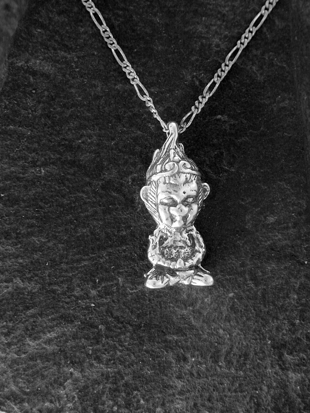 Sterling Silver Monkey King Sun Wukong Pendant on a Sterling Silver ...