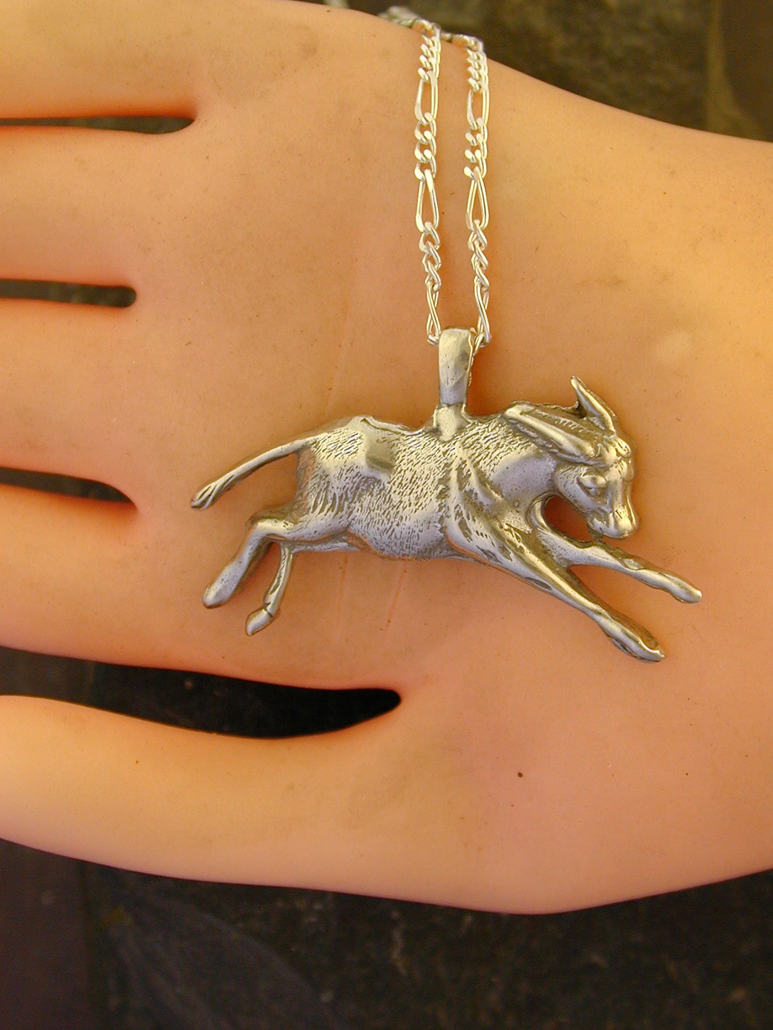 Sterling Silver Donkey Burro Pendant on Sterling Silver Chain. - Etsy UK