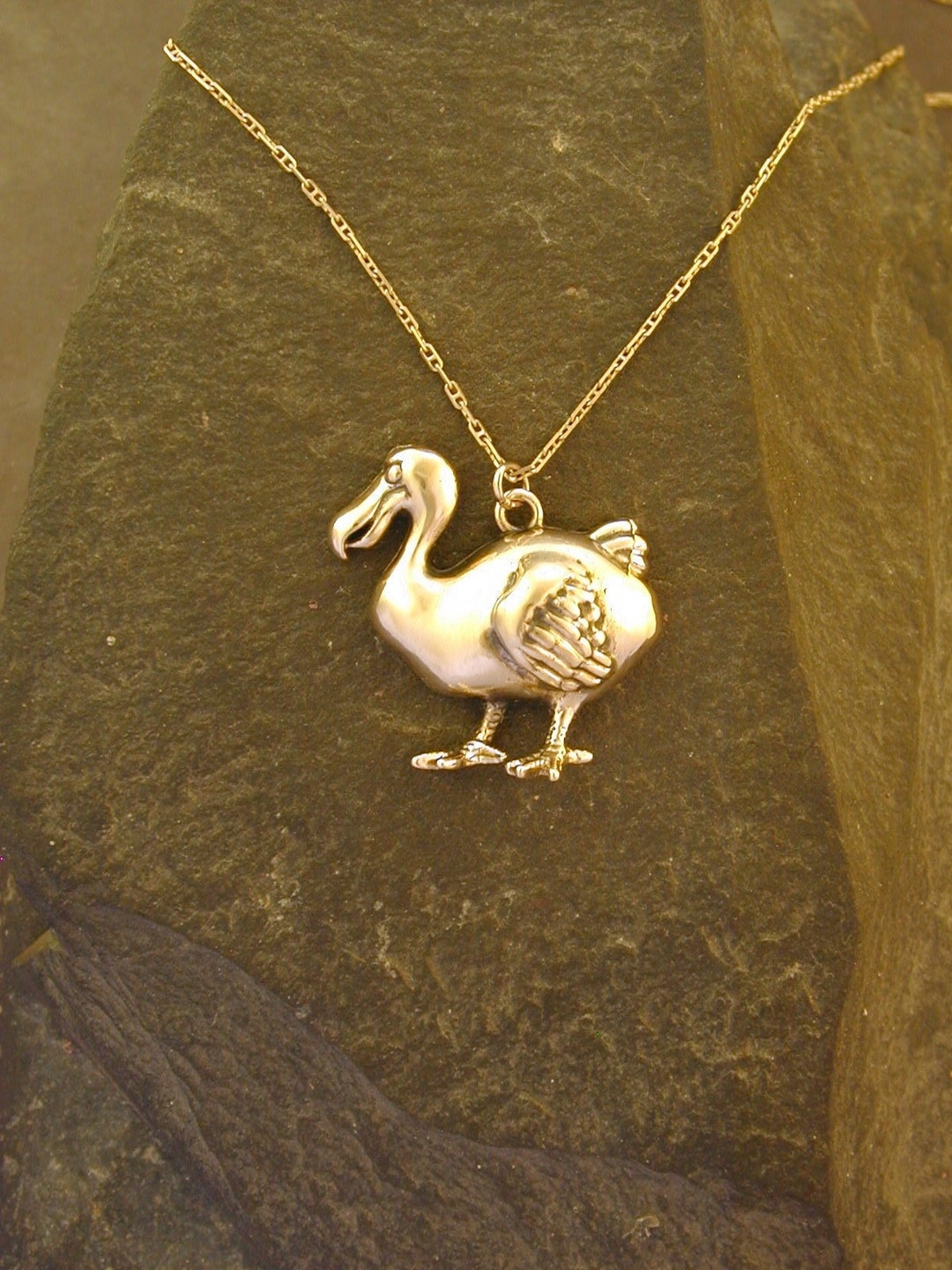 14K Gold Dodo Pendant on a 14K Gold Chain - Etsy