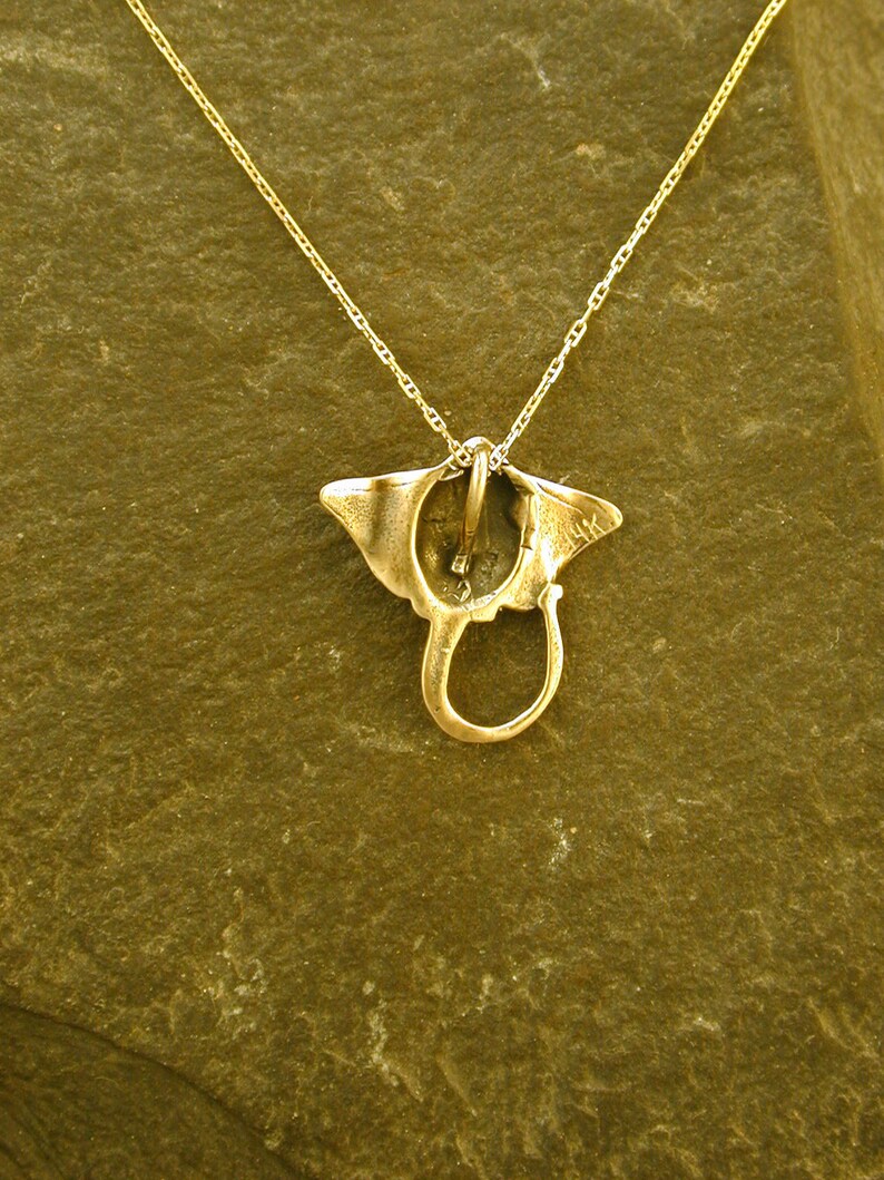 14K Gold Bat Ray on a 14K Gold Chain - Etsy