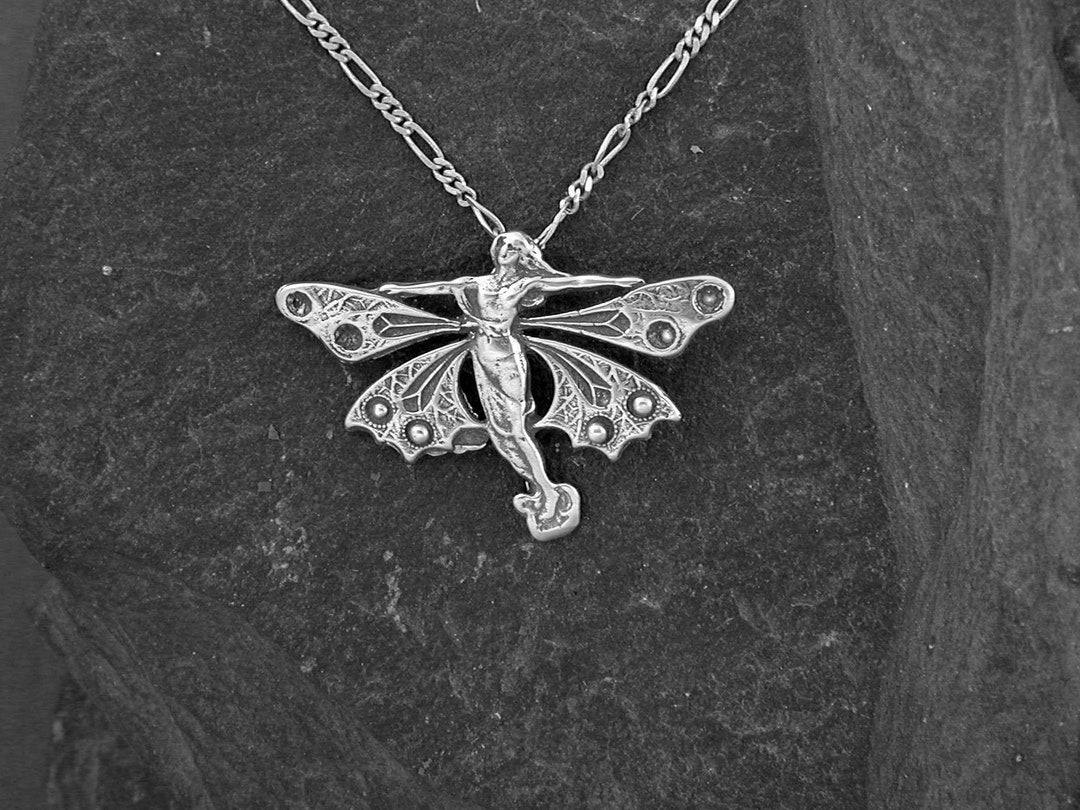 Sterling Silver Dragonfly Lady Pendant on Sterling Silver Chain. - Etsy