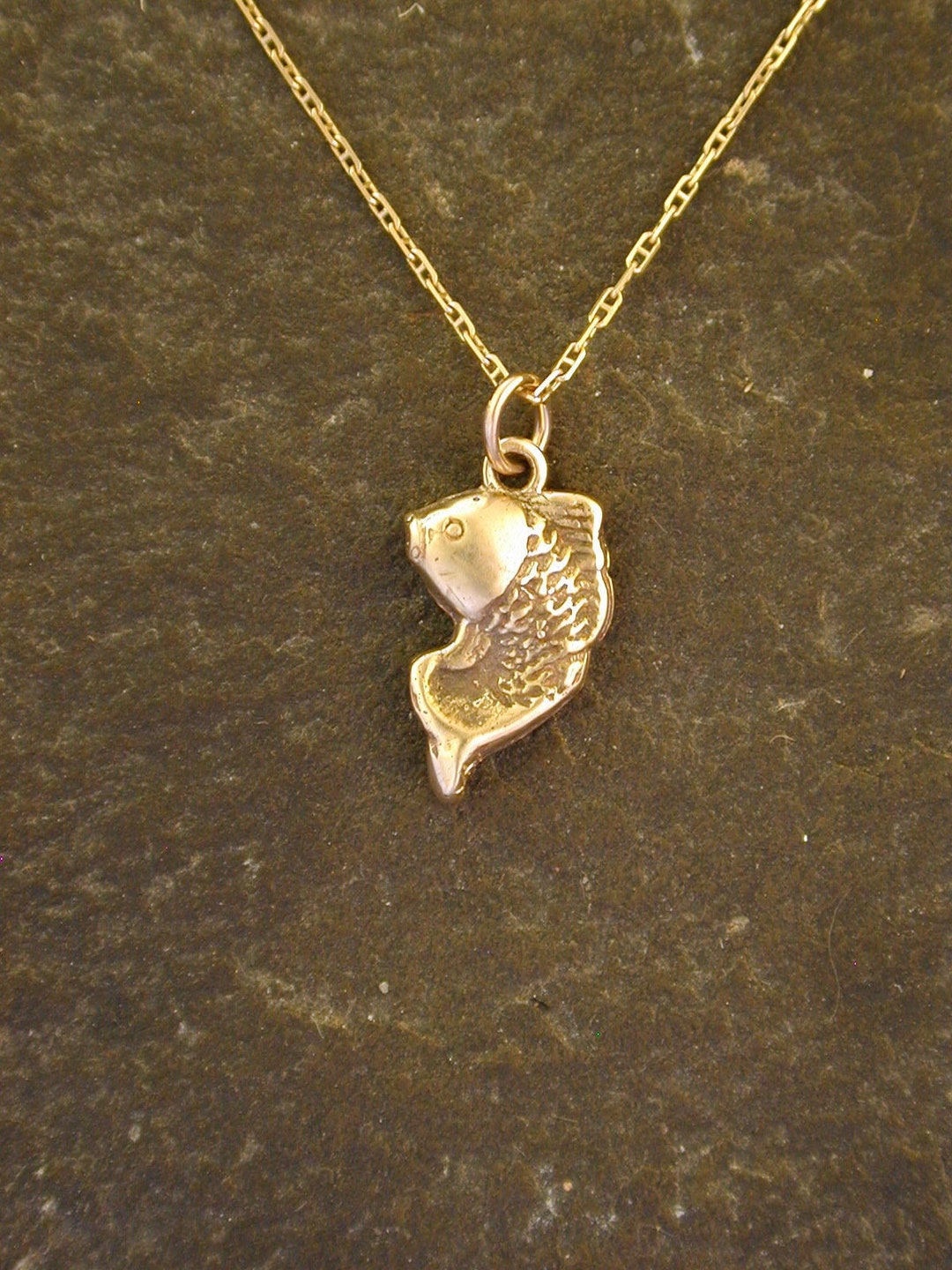 14K Gold Goldfish Pendant on a 14K Gold Chain - Etsy