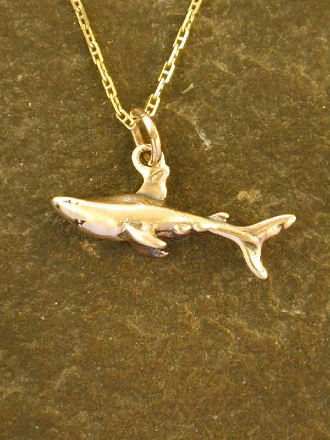 14K Gold Shark Pendant on a 14K Gold Chain - Etsy