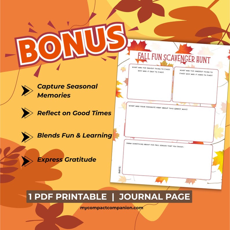 Fall Scavenger Hunt for Kids Printable, Fall Neighborhood Party ...