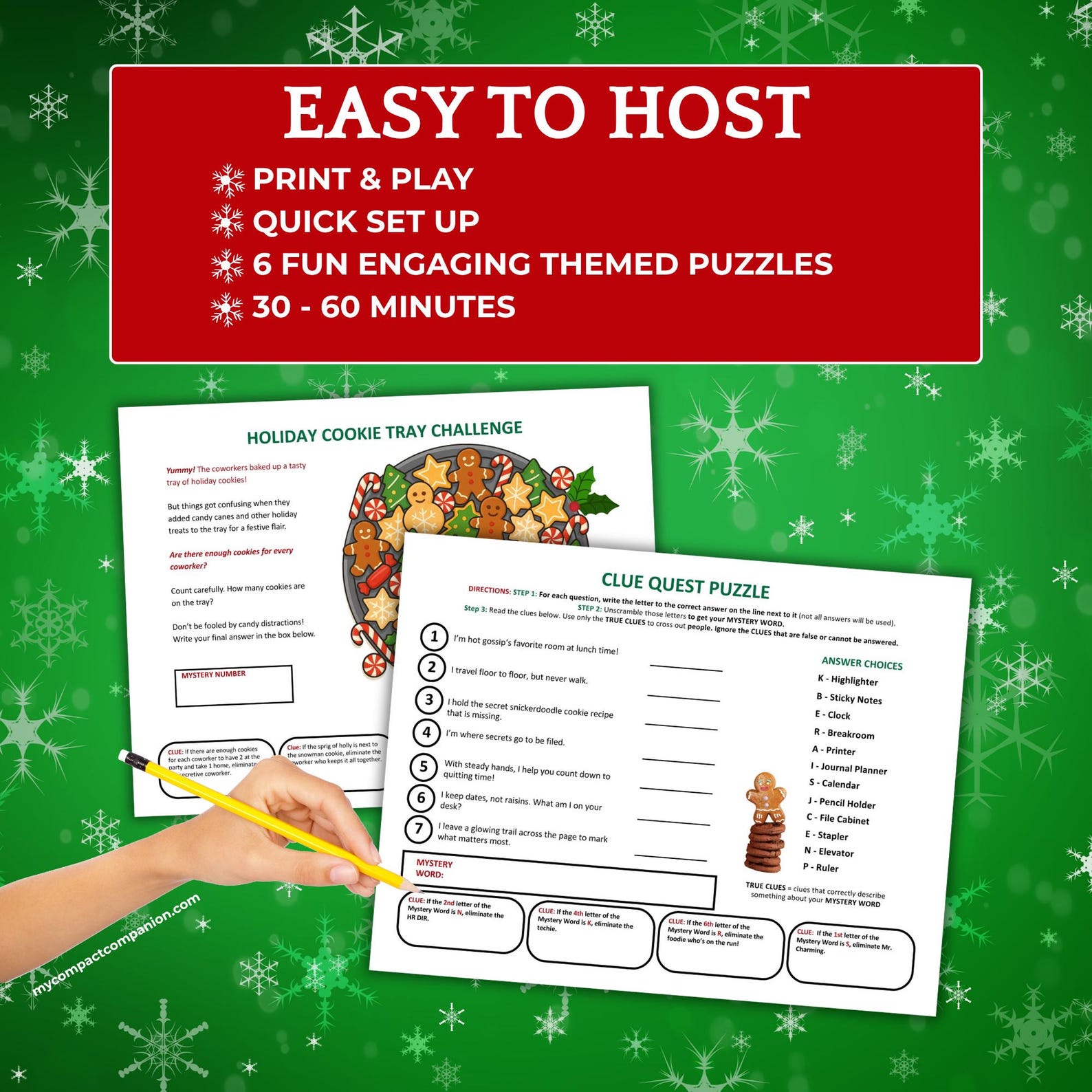 Christmas Escape Room for Adults: Work Party Game, Printable Mystery ...