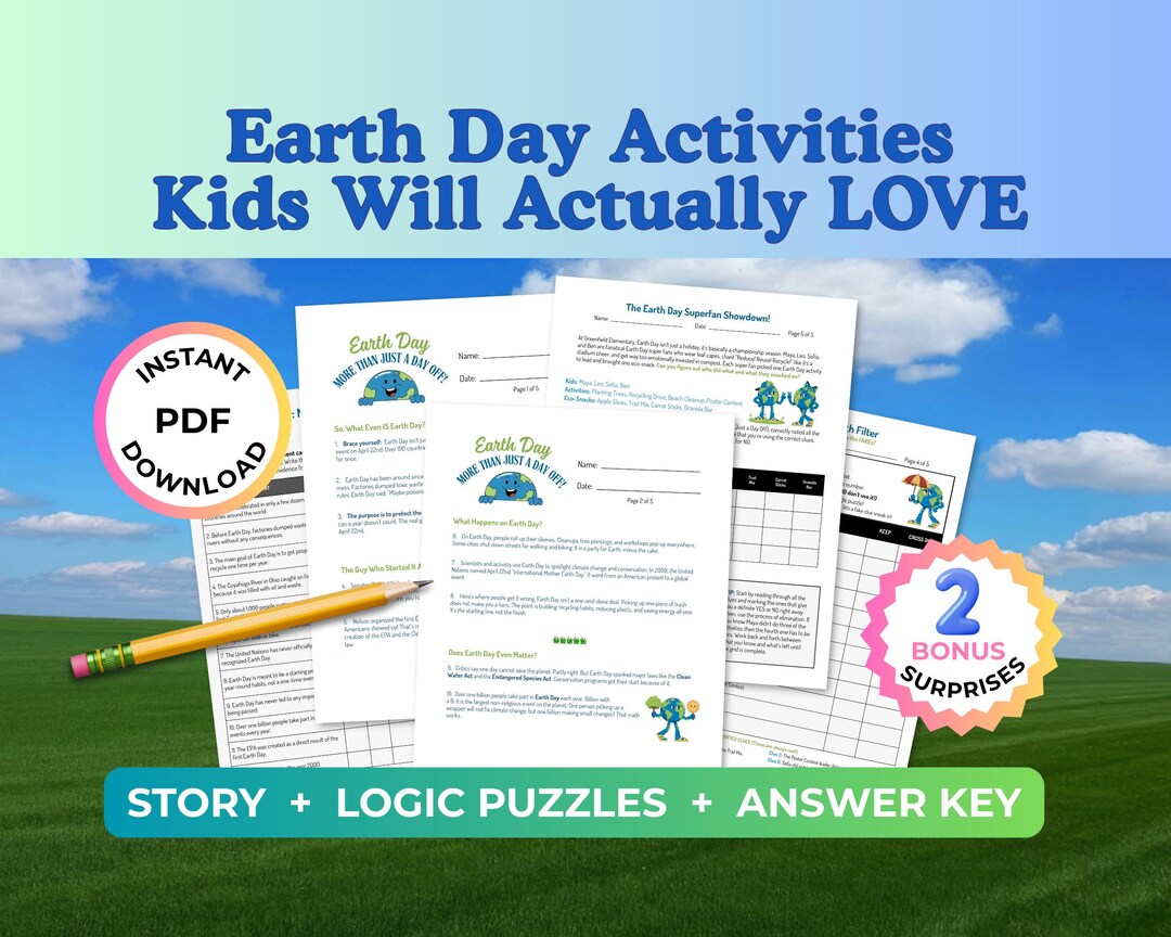 Earth Day Logic Puzzle Printable, 5th Grade Earth Day Activity ...