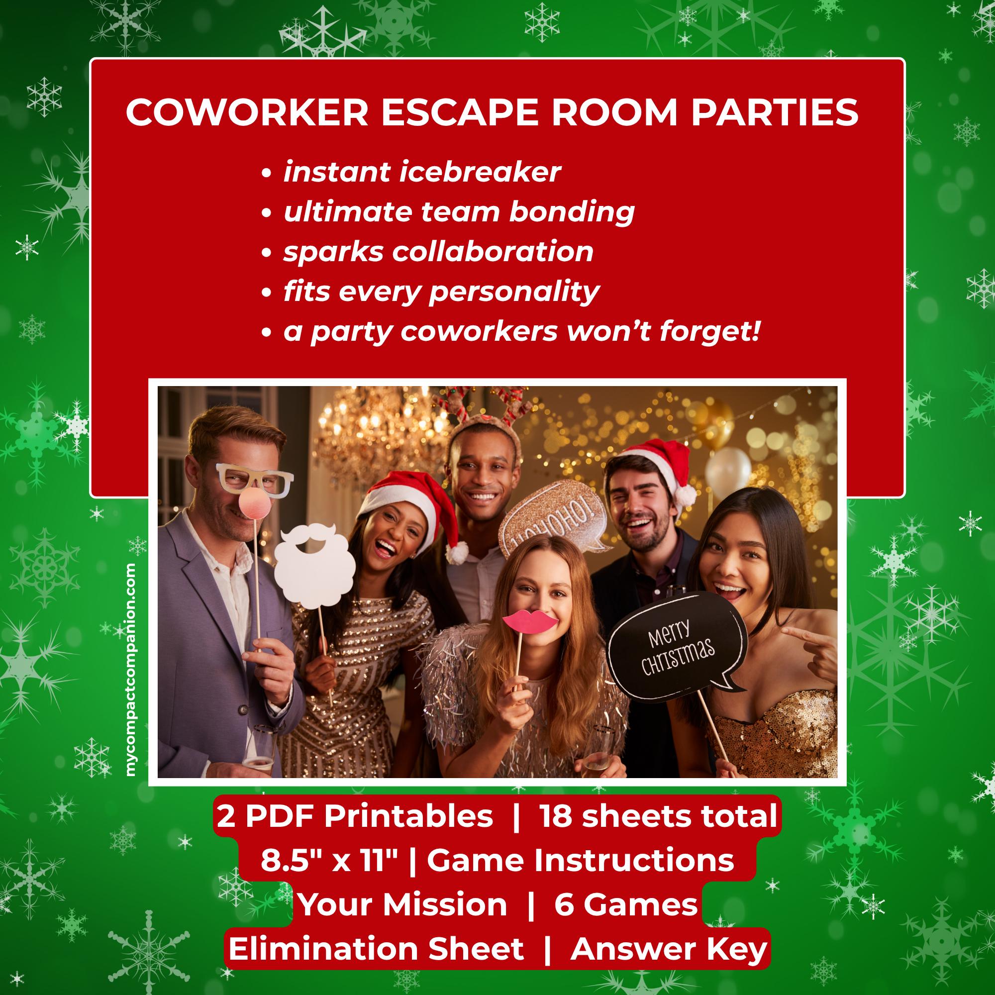 Christmas Escape Room for Adults: Work Party Game, Printable Mystery ...