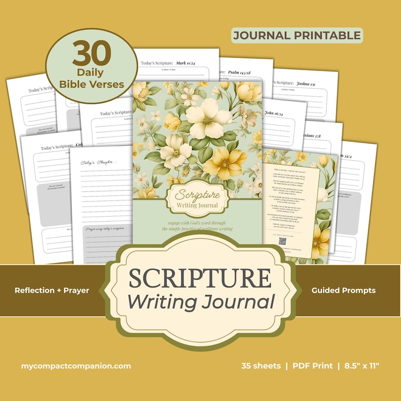 Scripture Writing Journal Printable: Daily Bible Verses on the Promises ...