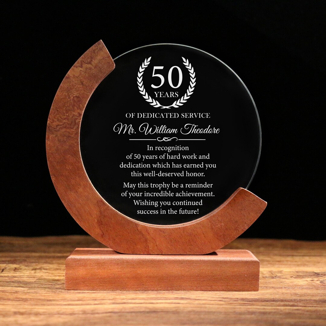 Personalized Employee Crystal Awards, Custom Achievement Glass Trophy ...
