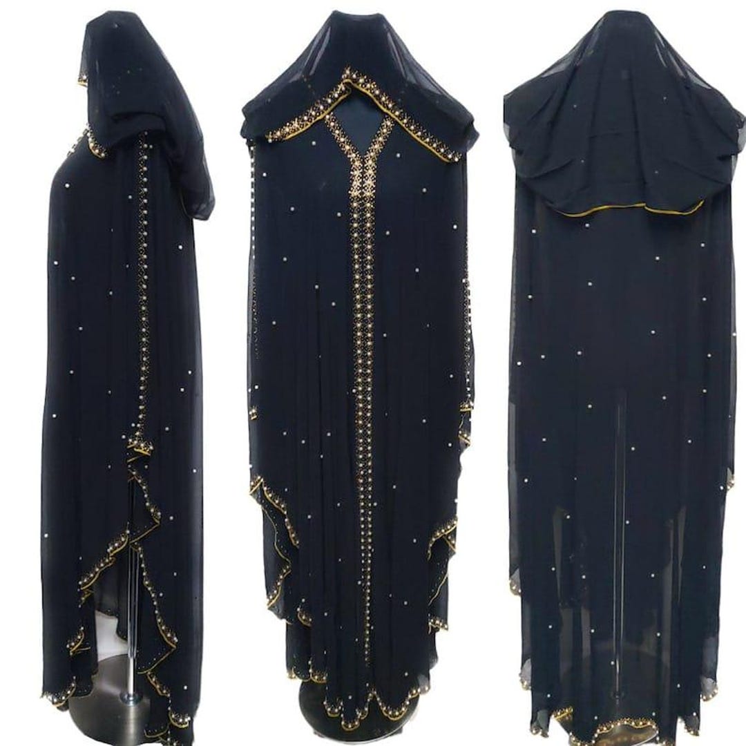 Elegant Black Stone Work Abaya – Royal Touch by Styleverseint - Etsy