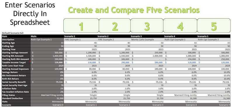 Excel Roth IRA Conversion Optimizer - 2026 Basic Version (digital ...