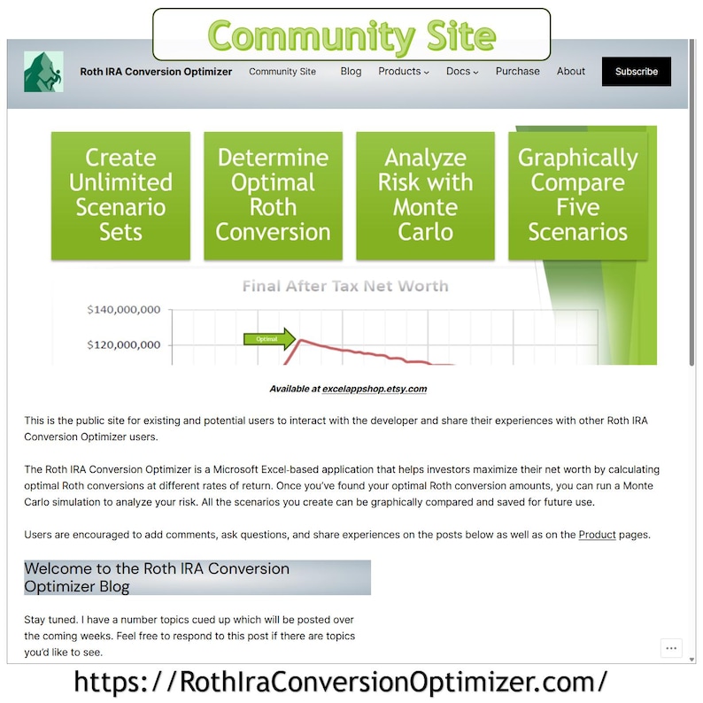 Excel Roth IRA Conversion Optimizer - 2026 Basic Version (digital ...