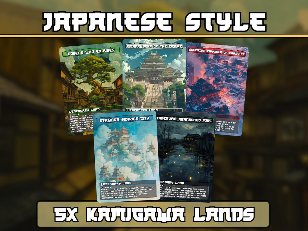 Kamigawa Lands - Japanese Style Kamigawa Lands Set of 5 - Unique Full ...