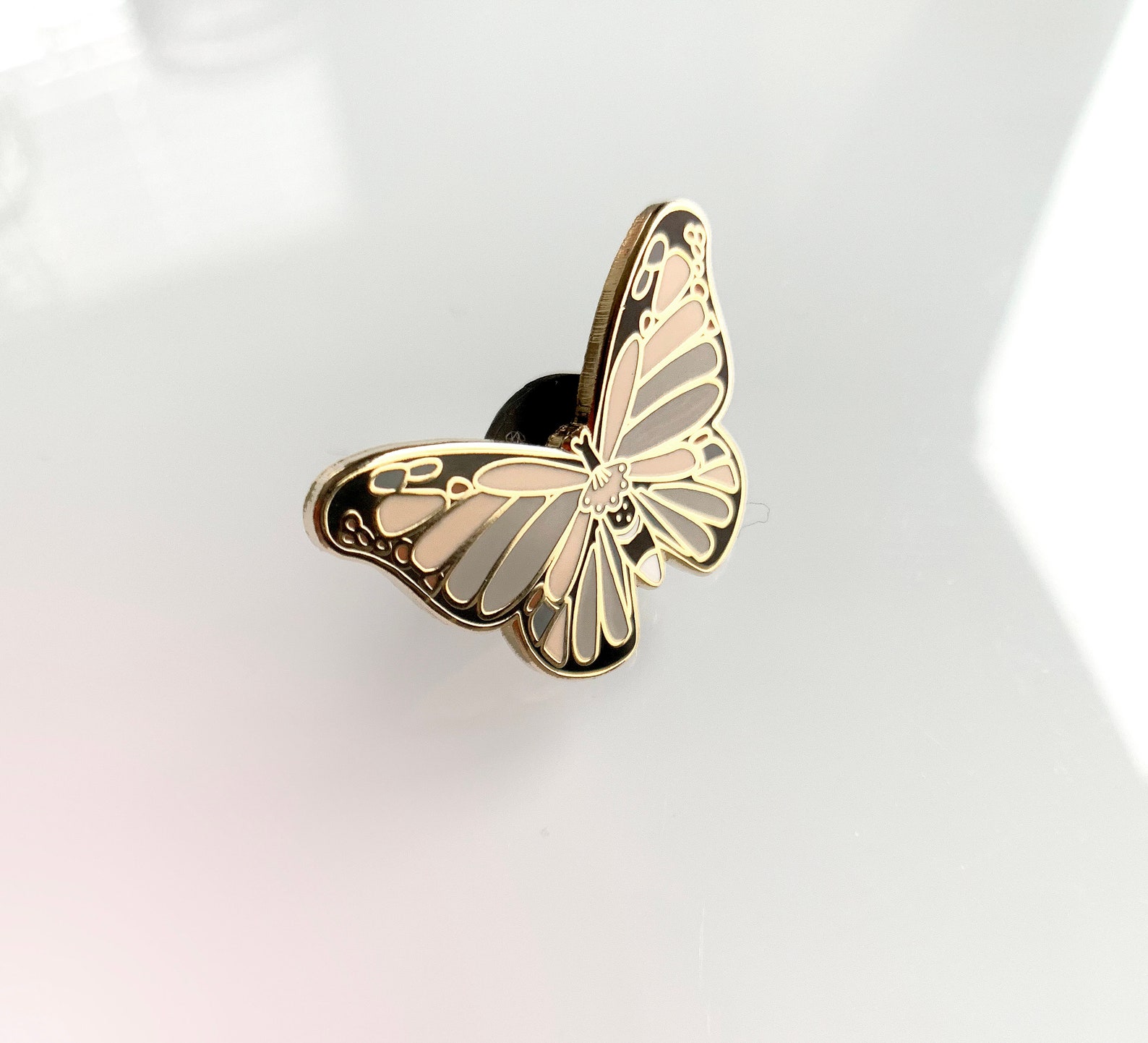 Moonbeam Butterfly Enamel Pin - Etsy