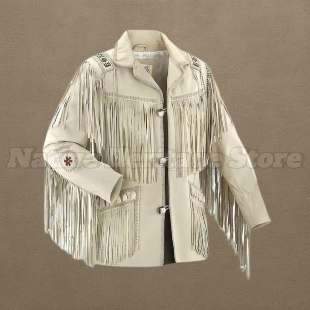 Handmade Suede Fringe Jacket: Men's Beaded Western Cowboy Coat - Etsy