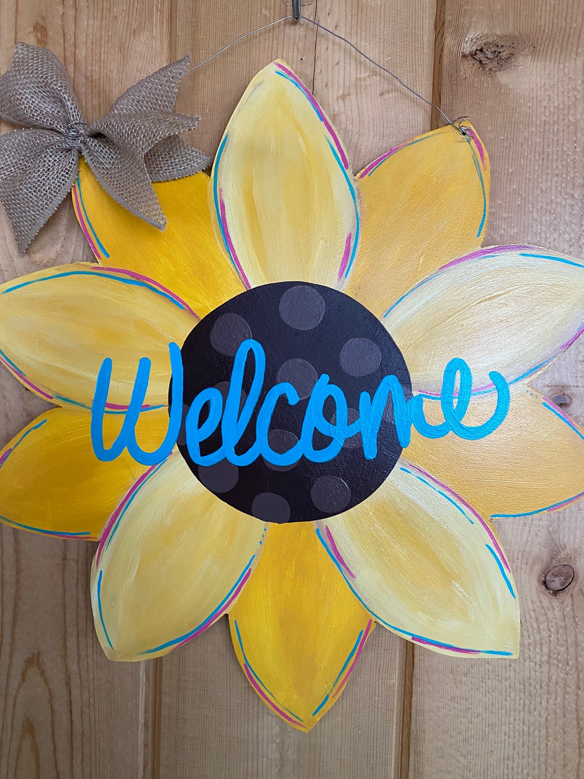 Sunflower Door Hanger Seasonal Door Hanger Flower Door - Etsy
