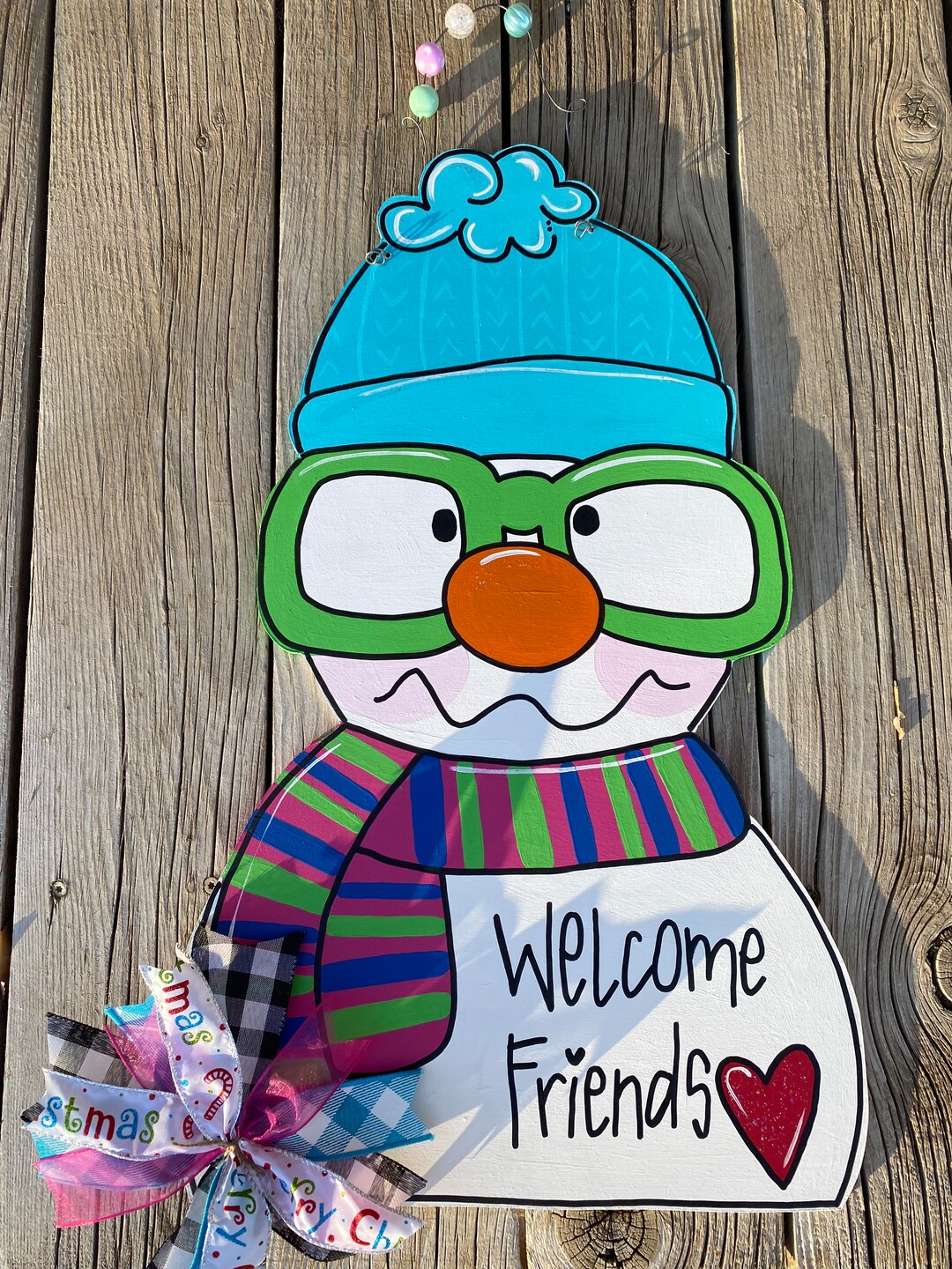 Winter Door Hanger, Snowman Door Hanger, Winter Wreath, Custom Door ...