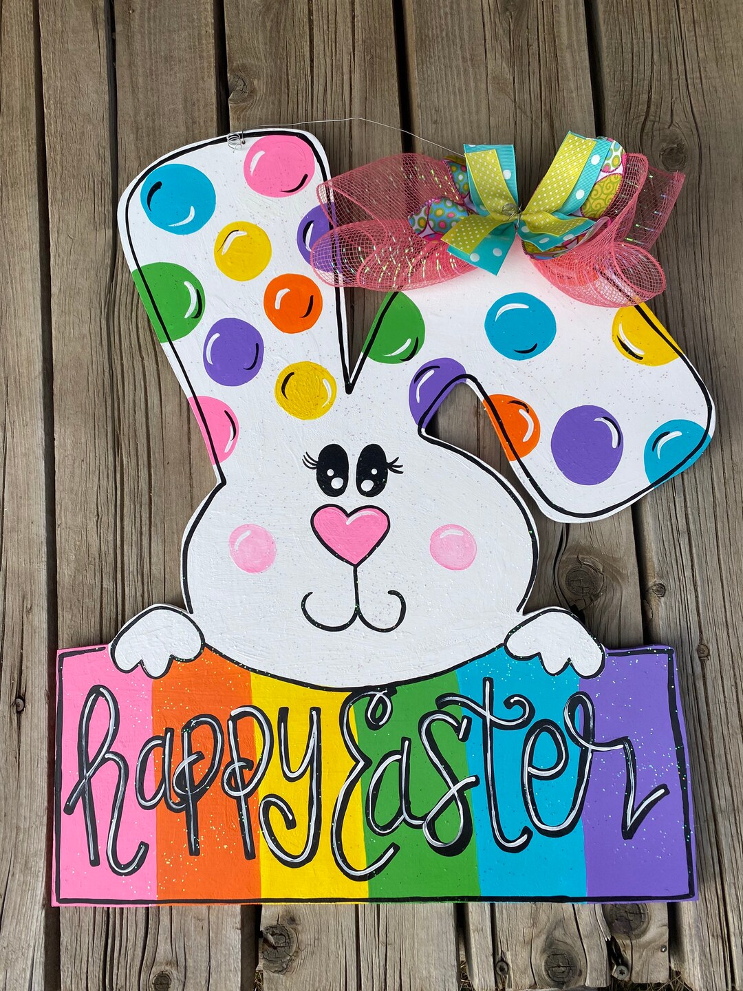 Percha de puerta de Pascua, percha de puerta de conejo, percha de ...