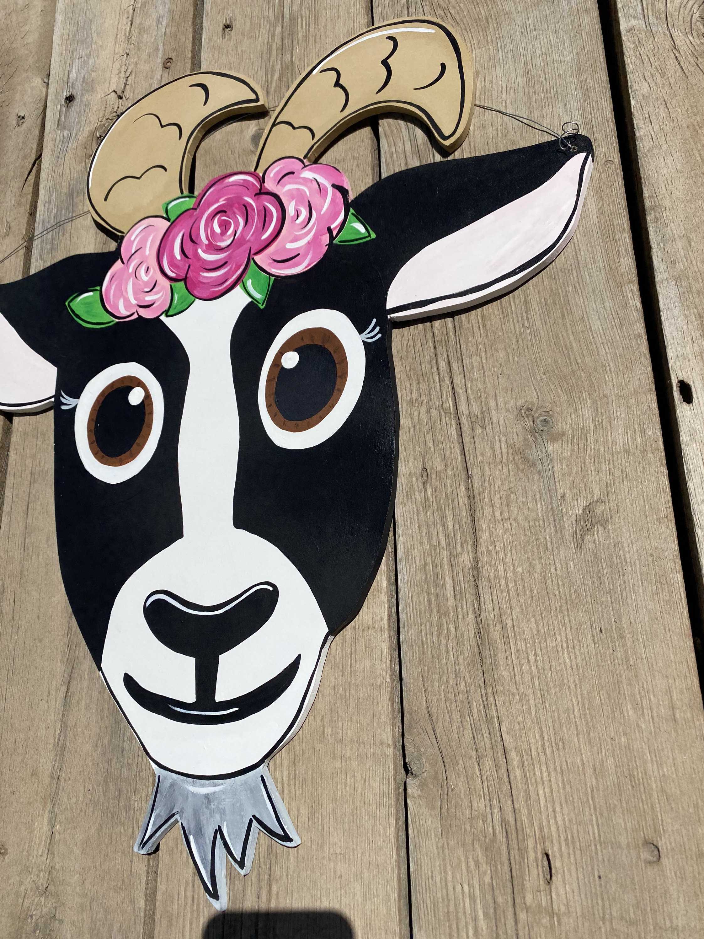 Goat Door Hanger, Farm Door Hanger, Wooden Door Hanger, Custom Door ...