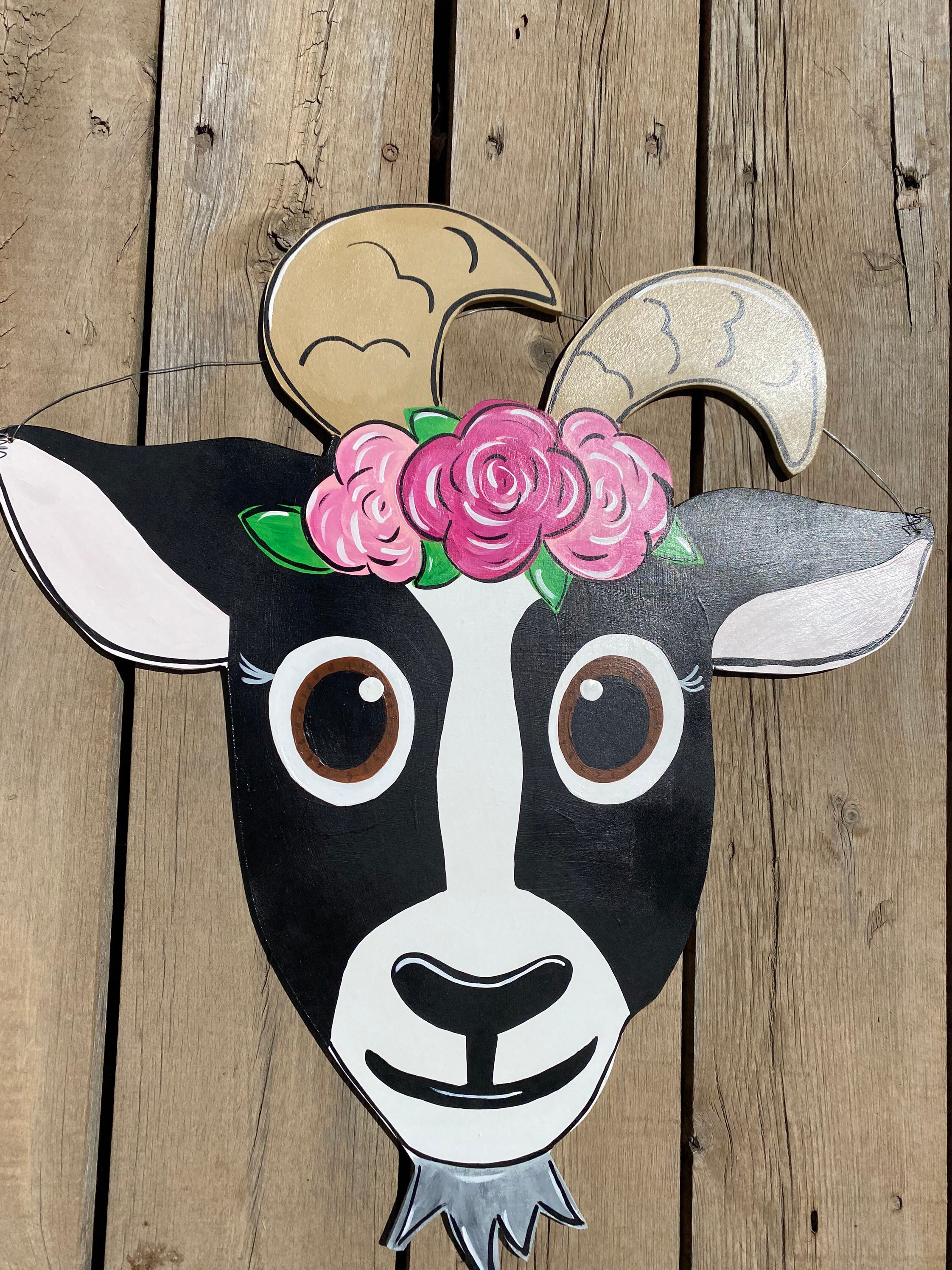 Goat Door Hanger, Farm Door Hanger, Wooden Door Hanger, Custom Door ...