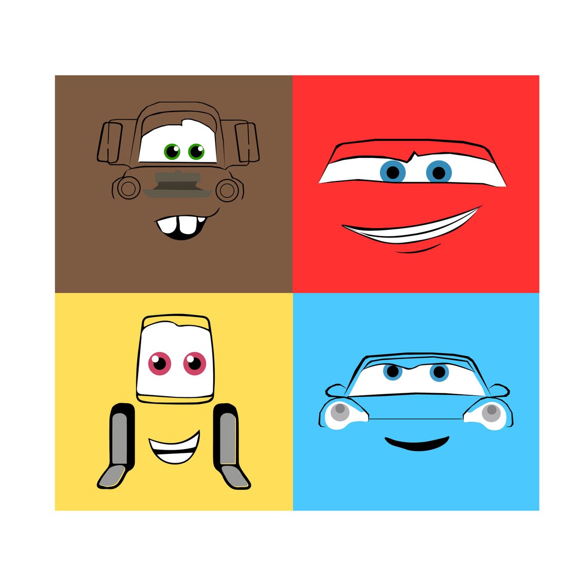 Cars Faces Svg Cliparts Bundle, Cars Face Png Svg, Cars Tshirt Design ...