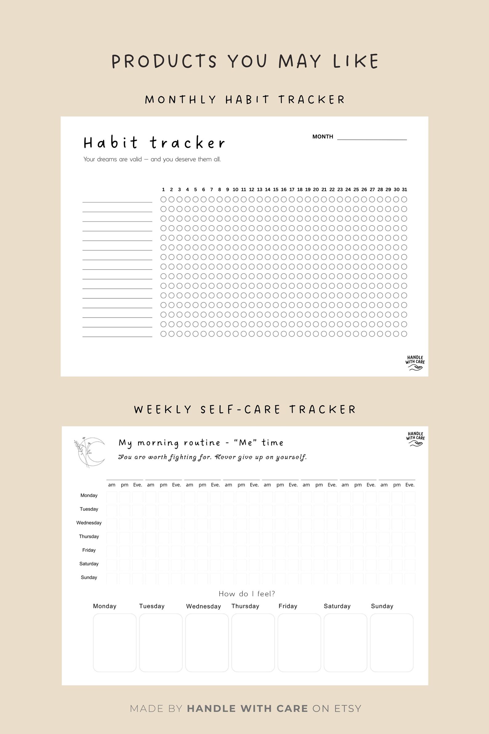 Yearly Habit Tracker Printable: Minimalist Goal Planner (digital ...