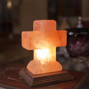 Himalayan Salt Cross Salt Lamp - Etsy