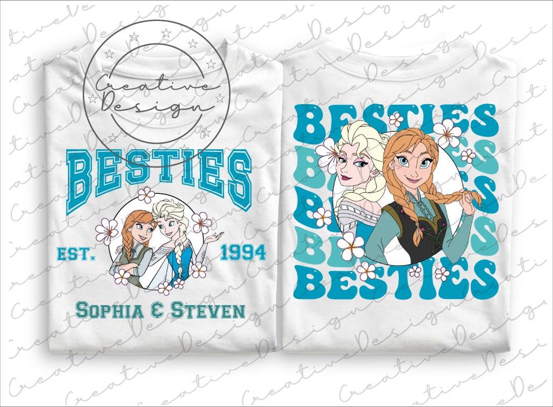 Princess Elsa & Anna Besties Png, Disney Besties Girls Trip Png ...