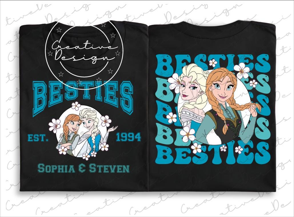 Princess Elsa & Anna Besties Png, Disney Besties Girls Trip Png ...