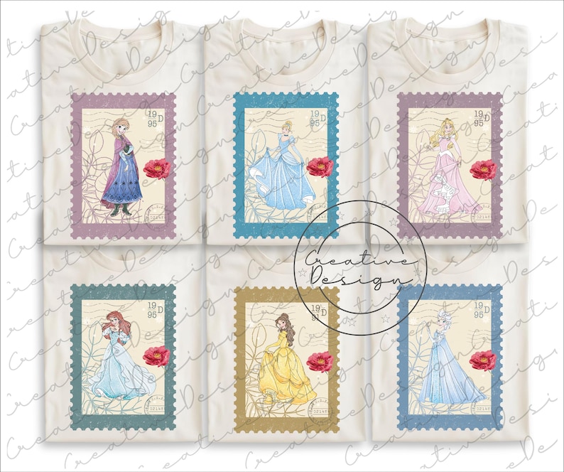 Retro Princesses Stamps Png, Disney Princess Png, Disney Girls Trip Png ...