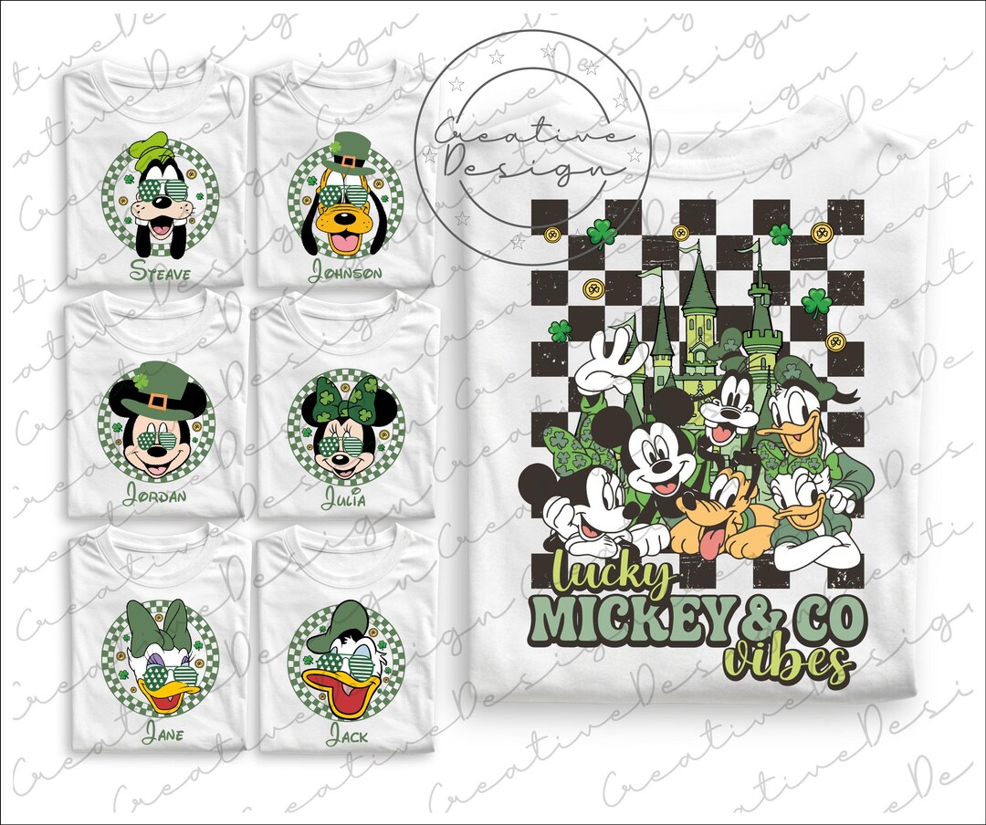 Disney Lucky Mickey & Co Vibes Png, Custom Disney Stpatricks Day Png ...