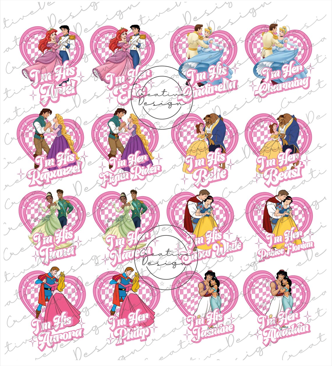 Disney Princess & Prince Valentine Png, Valentine’s Day Couple ...
