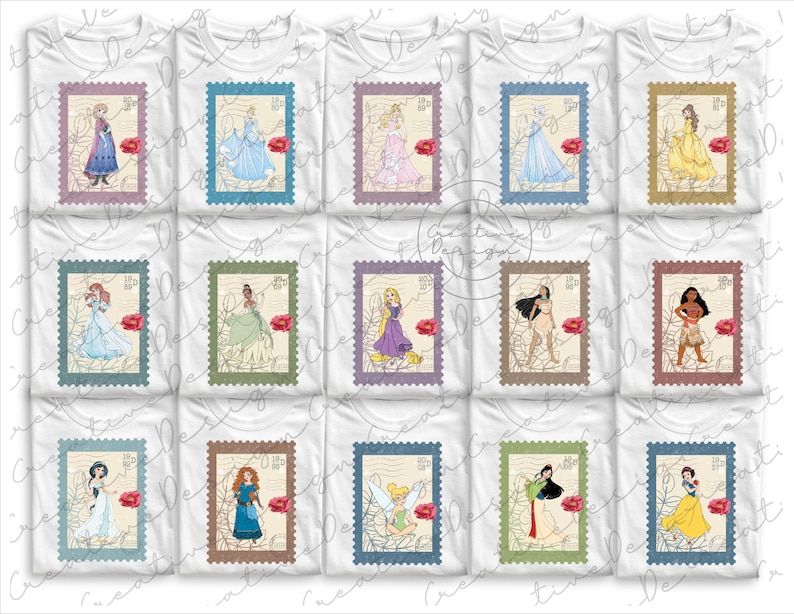 Retro Princesses Stamps Png, Disney Princess Png, Disney Girls Trip Png ...