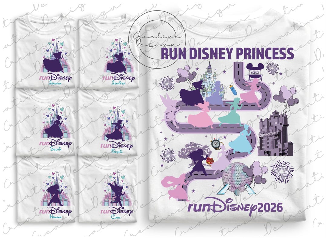 Rundisney Princess 2026 Png, WDW Half Marathon Weekend Png, Disneyland ...