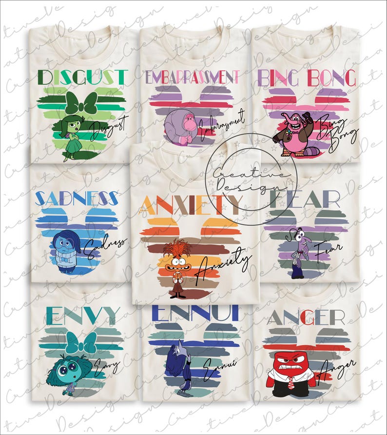 Disney Inside Out Head Png, Inside Out 2 Family Matching Png, Anxiety ...