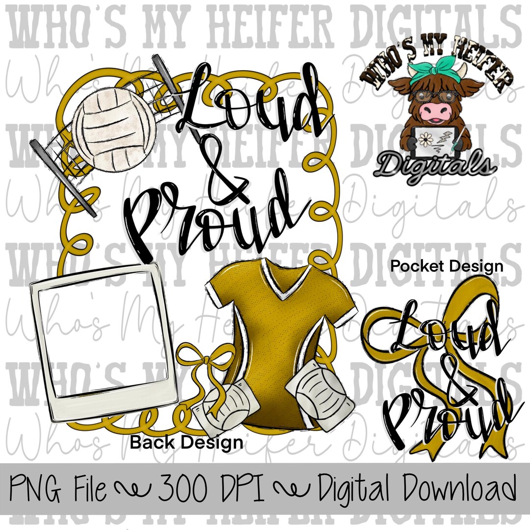 Loud and Proud Volleyball PNG Hand Drawn Volleyball Sublimation Design ...
