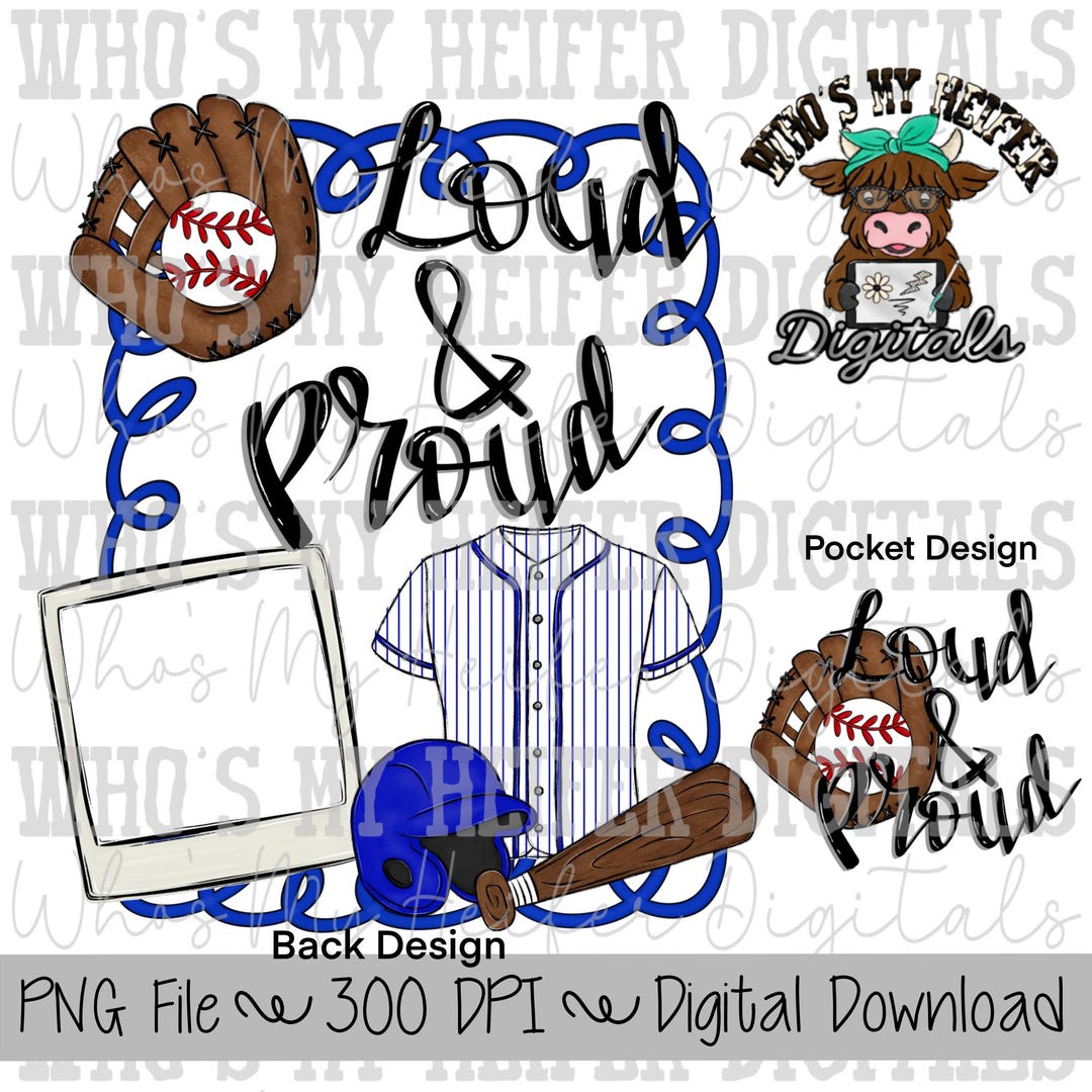 Blue & White T-ball PNG Hand Drawn Baseball Sublimation Design Sports ...