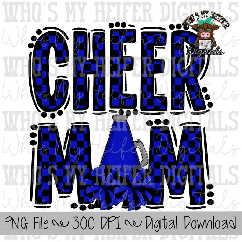 Custom Cheer Mom PNG Hand Drawn Cheerleader Mom Sublimation Design Game ...