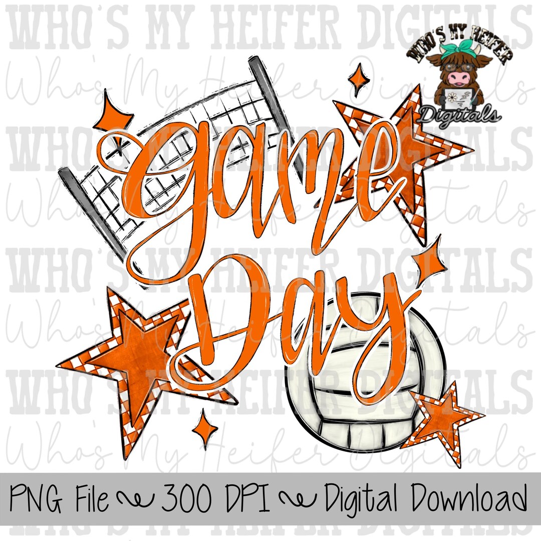 Game Day Volleyball PNG Hand Drawn Volleyball & Volleyball Net ...