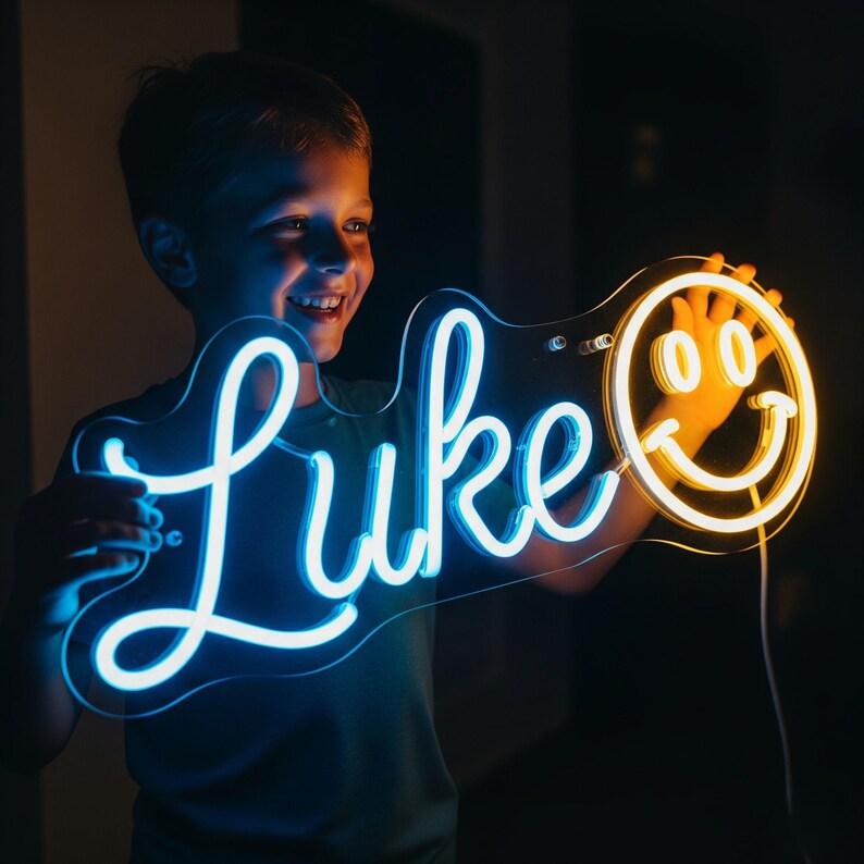 Custom Name Neon Sign Gift for Kids, Battery Led Sign Bedroom Decor ...
