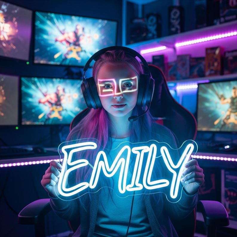 Personalized Gamer Tag Neon, Custom Username Neon Sign, Custom Game ...