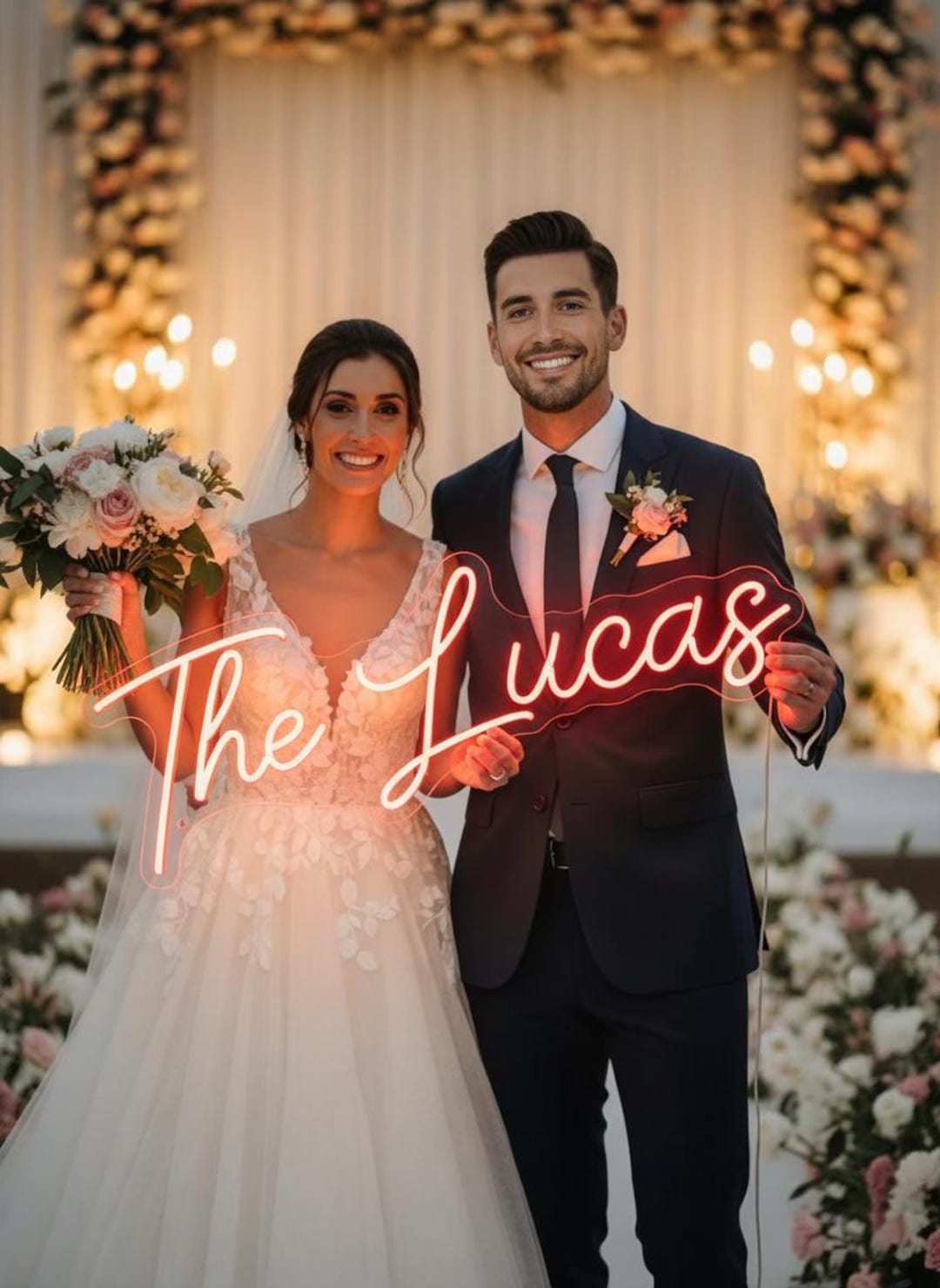 Custom Wedding Last Name Neon Sign | Personalized LED Decor | Fast USA ...