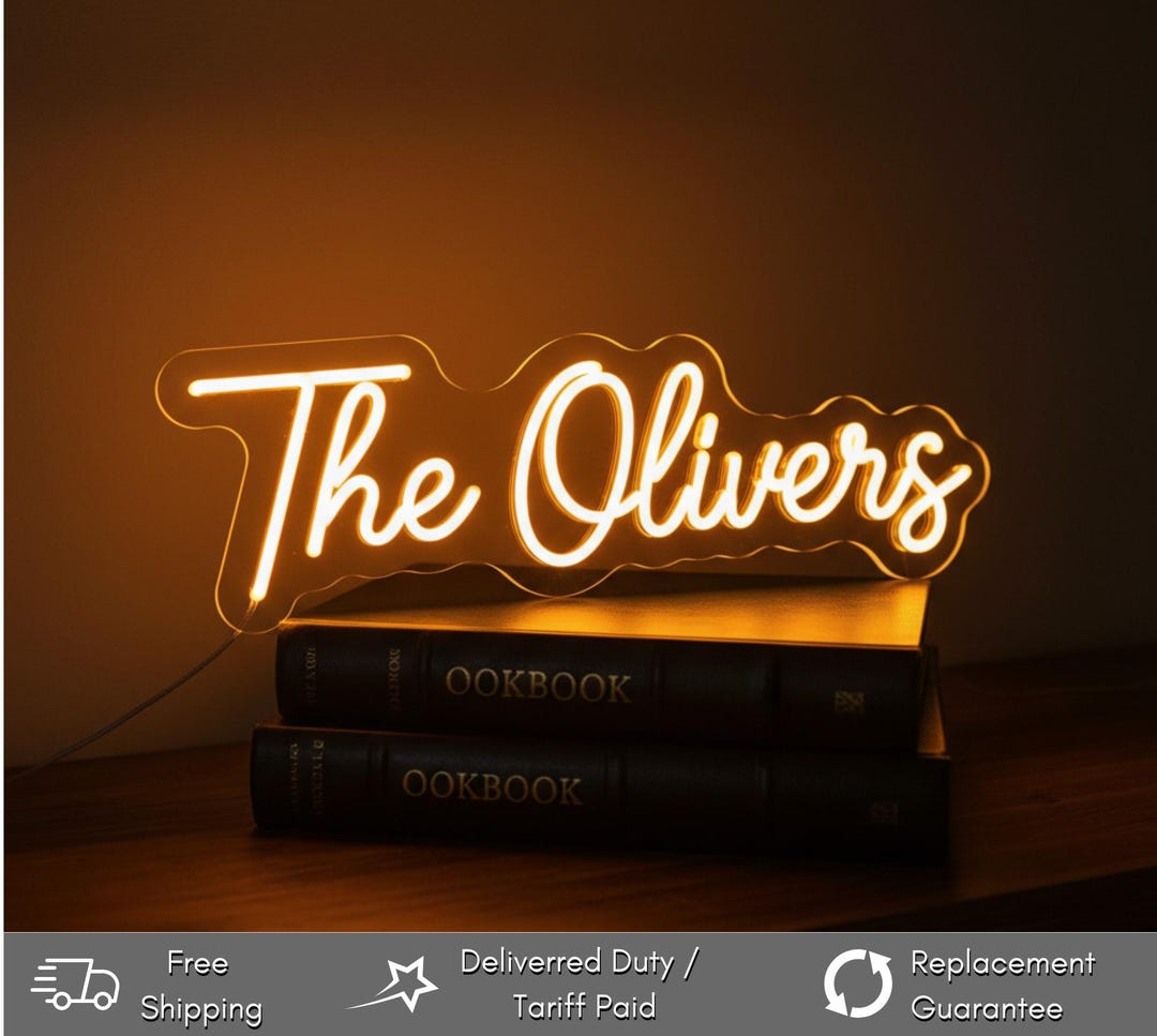 Custom Family Name Neon Sign | Personalized LED Last Name Light for ...